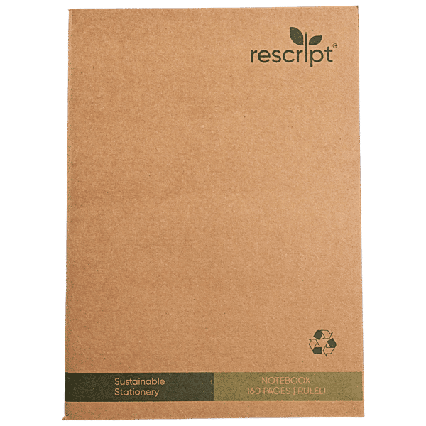 Buy Rescript Recycled A4 Size Notebook - 160 Pages, Ruled, Single Line ...