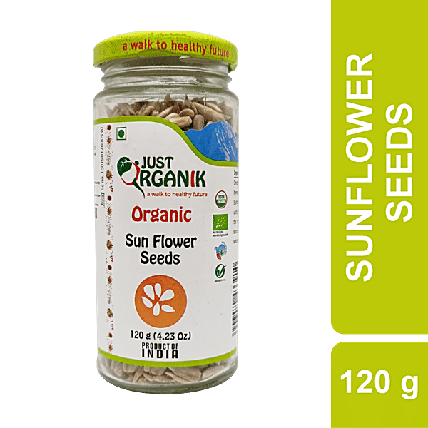 Buy Just Organik Sunflower Seeds - Nutty, 100% Organic, Fibre-Rich ...