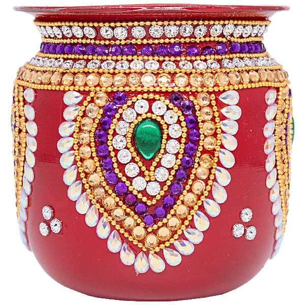 Buy SriRudra Decorated Steel Chambu - Durable, Used For Puja, Small ...