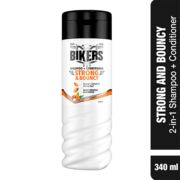 Buy Biker's Strong & Bouncy 2-In-1 Shampoo + Conditioner - With Whey ...