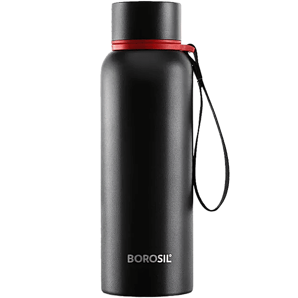 Buy Borosil Hydra Trek Hot & Cold Stainless Steel Flask/Bottle - Vacuum Insulated, Black Online ...
