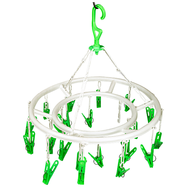 Buy Swastik Housewares Plastic Round Hangers With Clips - Assorted ...