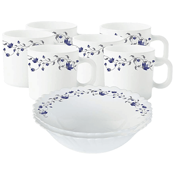 Buy Larah by Borosil Opalware Snack Set - Helena, Elegant Design ...