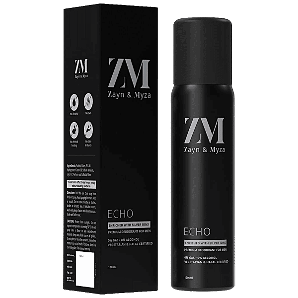 Buy ZM Zayn & Myza Echo No Alcohol Body Spray - For Men, Long Lasting ...