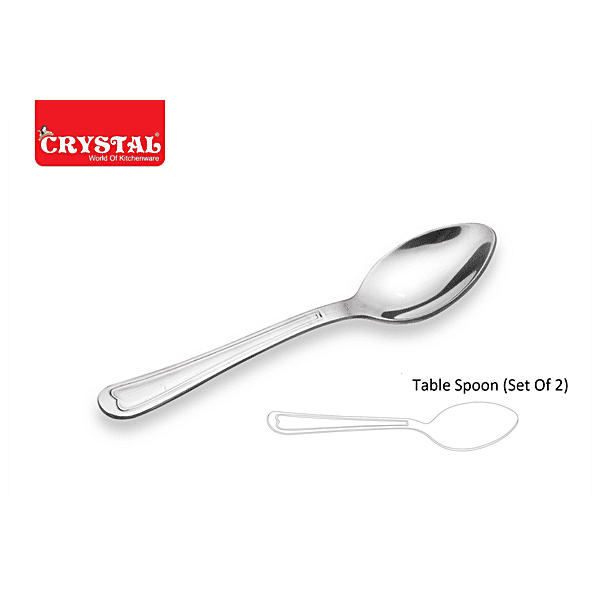 Buy Crystal Stainless Steel Sleek Table Spoon Set - Elegant Design ...