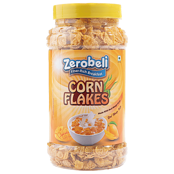 Buy Zerobeli Corn Flakes - With Real Mango Puree, Fibre-Rich Breakfast ...