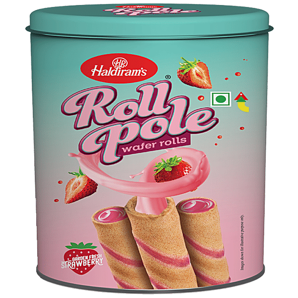Buy Haldiram's Roll Pole Wafer - Garden Fresh Strawberry Flavour ...