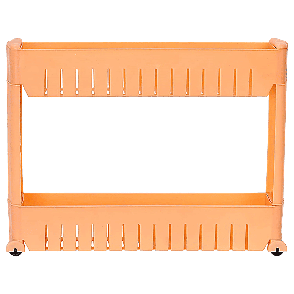 Buy Floraware 2 Layer Storage Organizer Plastic Rack/Shelf With Wheels ...