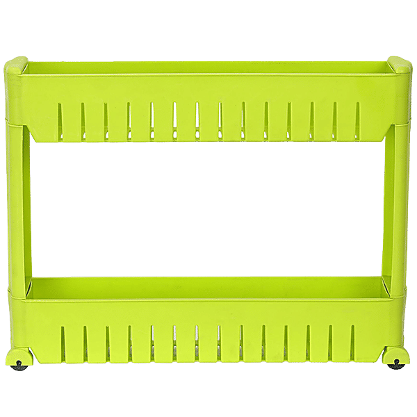 Buy Floraware 2 Layer Storage Organizer Plastic Rack/Shelf With Wheels ...