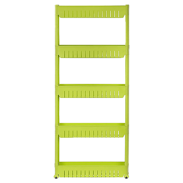 Buy Floraware 5 Layer Storage Organizer Plastic Rack/Shelf With Wheels ...