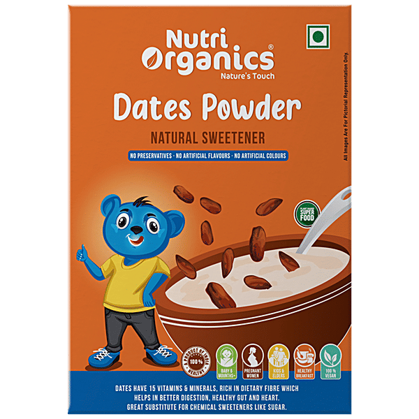 Buy Nutri Organics Dates Powder - Natural Sweetener, Rich In Fiber, For ...