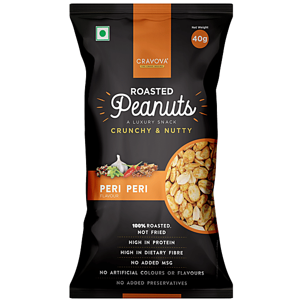 Buy Cravova Roasted Peanuts - Peri Peri, Crunchy & Nutty, 100% Roasted ...