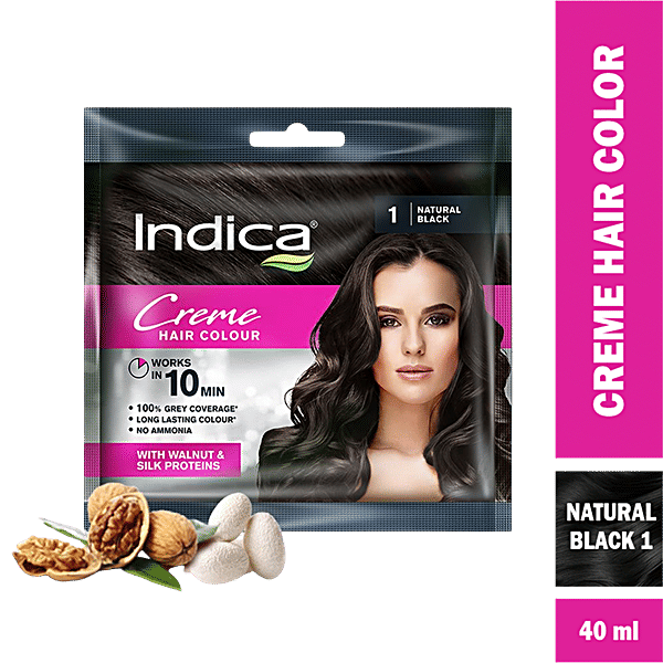 Buy Indica Creme 10 Minutes Hair Color - With Walnut & Silk Proteins ...
