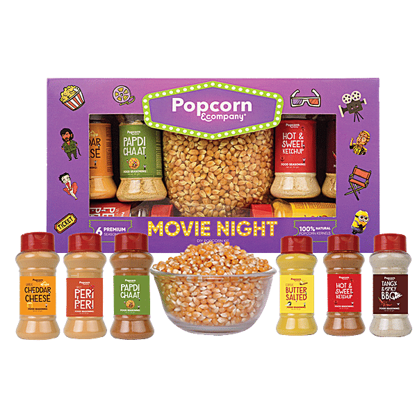 Buy Popcorn & Co. Movie Night â€“ DIY Popcorn Kit, Seasoning Variety ...