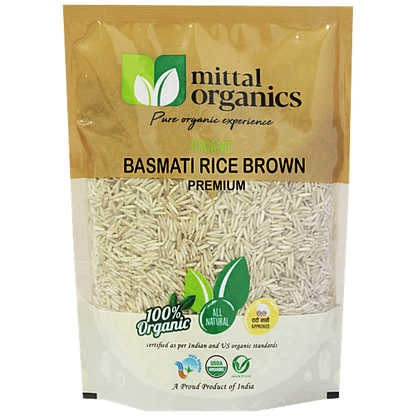 Buy Mittal Organics Basmati Rice Brown - Premium, Extra-Long Grains ...