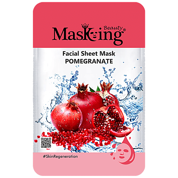 Buy MasKing Facial Sheet Mask For Beauty - Pomegranate Online at Best ...