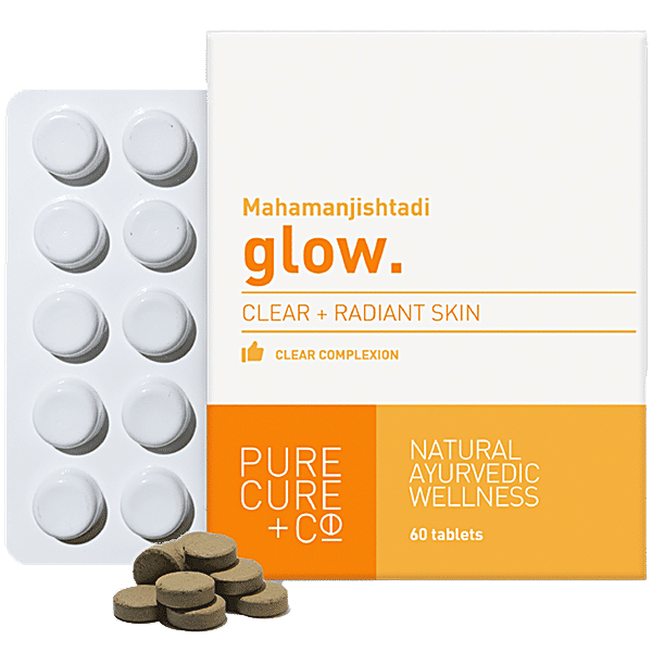 Buy PURECURE+CO Glow Tablets - Natural Ayurvedic Wellness, For Clear ...
