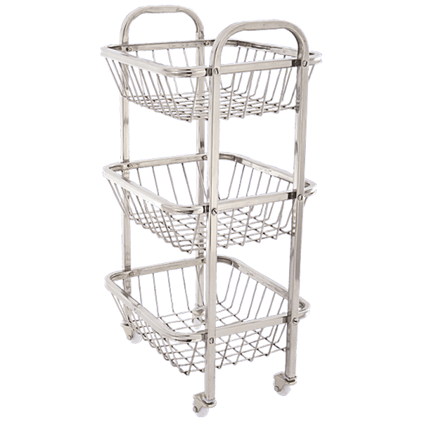 Buy Pigeon Stainless Steel Kitchen Trolley - Fruity, 3 Stack, 50133 ...