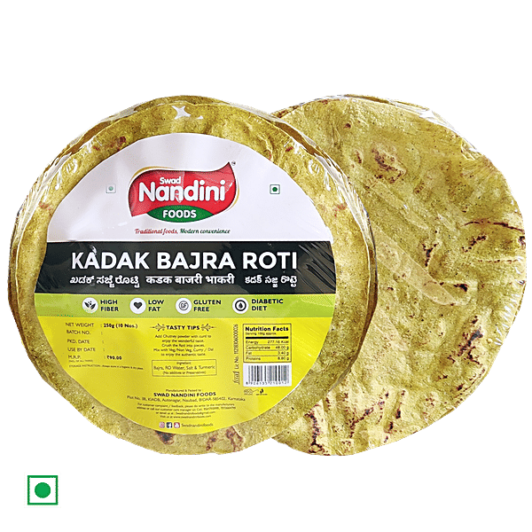 Buy SWAD NANDINI FOODS Kadak Bajra Roti - High In Fibre, Gluten-Free ...