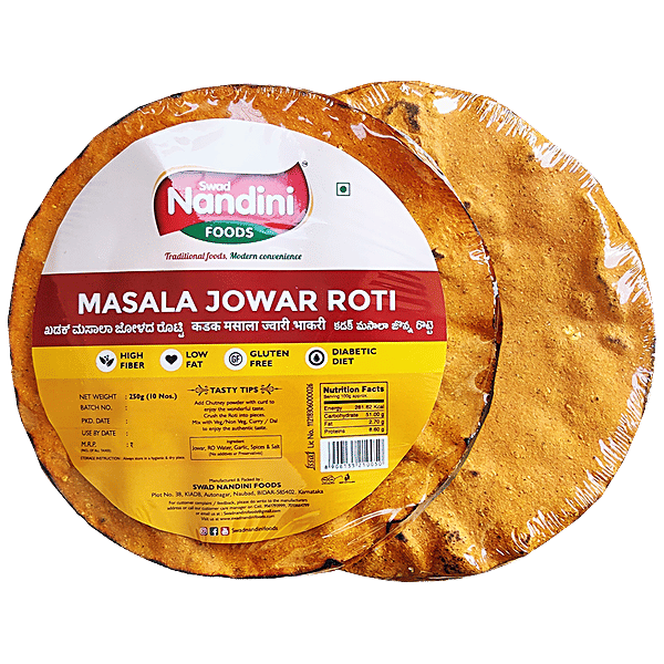 Buy SWAD NANDINI FOODS Kadak Masala Jowar Roti - 10 pcs Online at Best ...