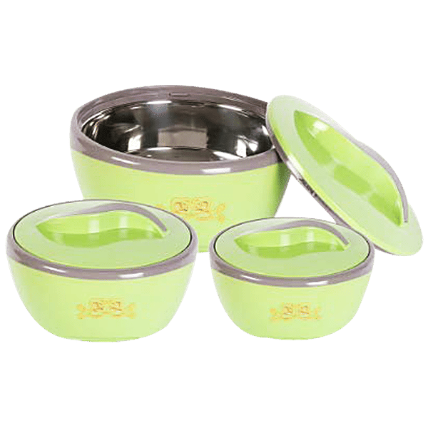 Buy Jayco Status Plastic Casseroles Set - Stainless Steel Inner Case ...