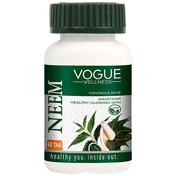 Buy Vogue Wellness Neem Tablet - For Healthy Glowing Skin & Controls ...
