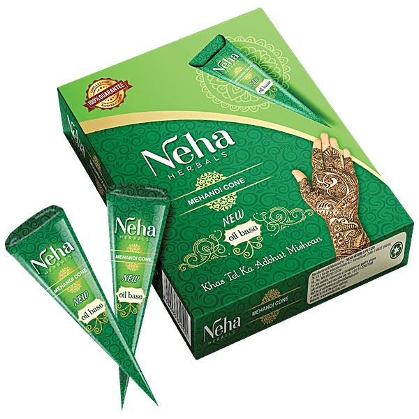 Buy Neha Herbals Mehandi Cone With Oil Base - High Quality, Easy To Use ...