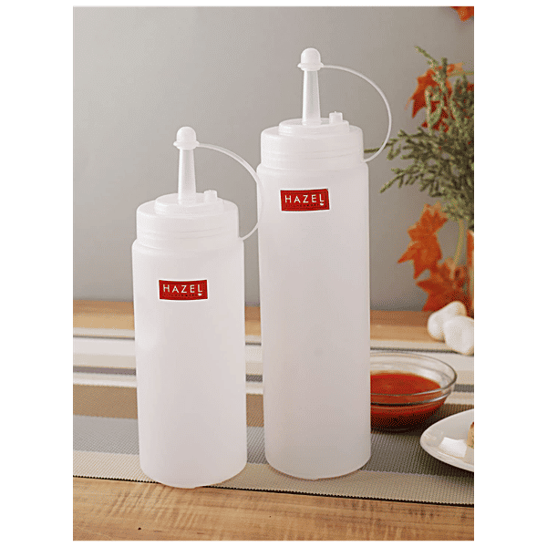 Buy Hazel Squeeze Bottle/Sauce Dispenser Set With Cap - Easy To Use ...
