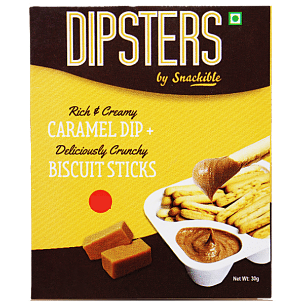 Buy Snackible Dipsters Caramel Dip With Biscuit Sticks - Smooth, Rich ...