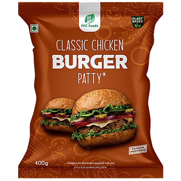 Buy PFC Foods Plant Based Chicken Patty - Classic, Protein Rich, Tastes ...