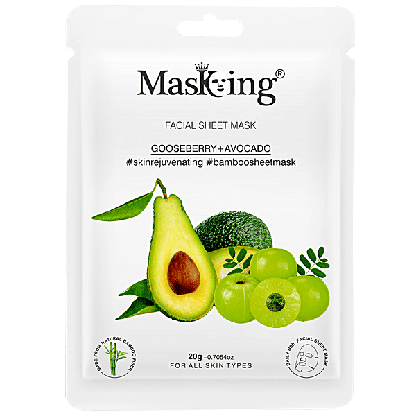 Buy MasKing Bamboo Facial Sheet Mask - Gooseberry & Avocado ...