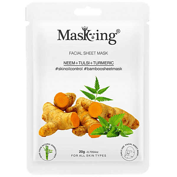Buy MasKing Bamboo Facial Sheet Mask - Neem, Tulshi & Turmeric ...