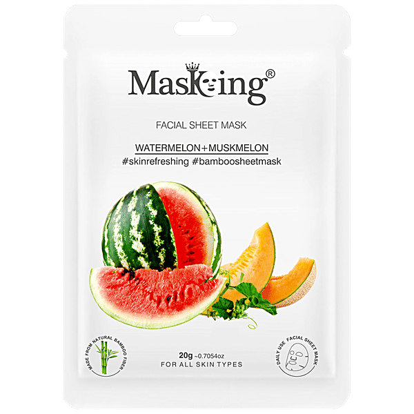 Buy MasKing Bamboo Facial Sheet Mask - Watermelon & Muskmelon ...