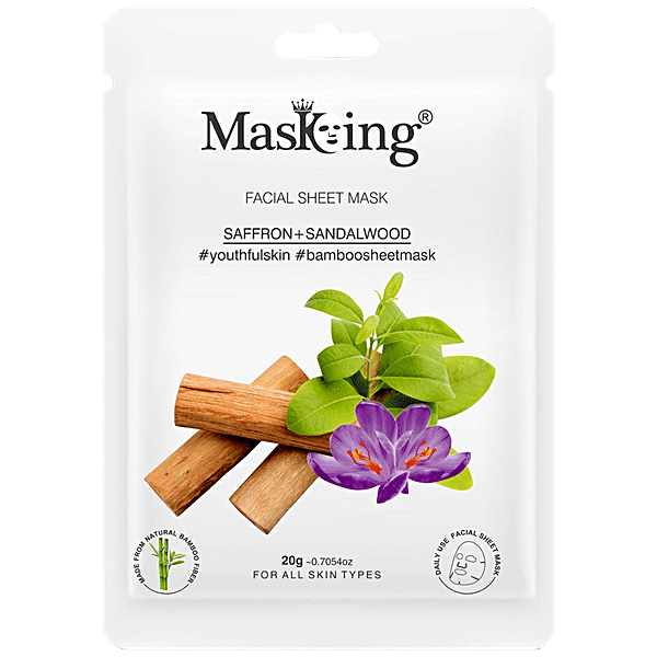 Buy MasKing Bamboo Facial Sheet Mask - Saffron & Sandalwood, For ...