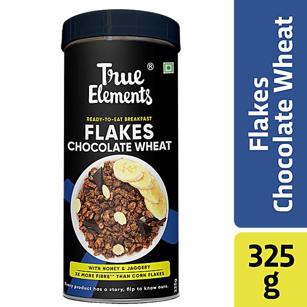 Buy True Elements Chocolate Wheat Flakes - Honey & Jaggery, Rich In ...