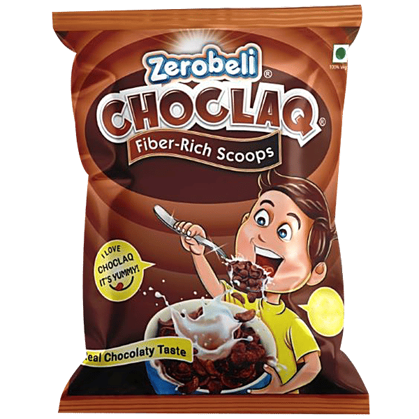 Buy Zerobeli Choclaq Choco Flakes - Fiber-Rich Scoops, Crunchy & Healthy Online at Best Price of ...