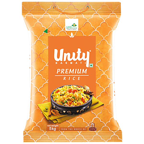 Buy Unity Premium Basmati Rice - Slender Grain & Elongated, Fluffy ...