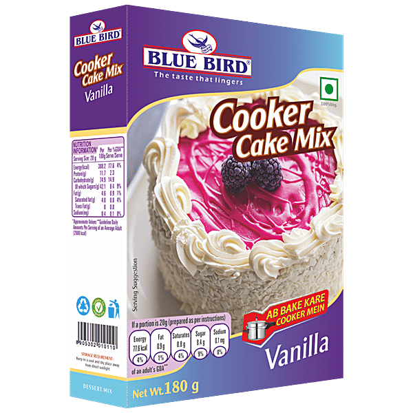 Buy Blue Bird Cooker Cake Mix Vanilla - Simple & Subtle Online at Best ...
