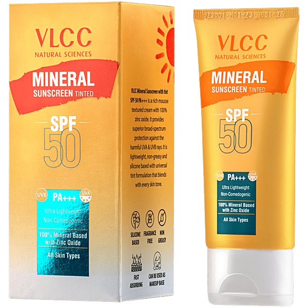 Buy VLCC Mineral Sunscreen Tinted SPF 50 PA+++Ultra Lightweight Non ...