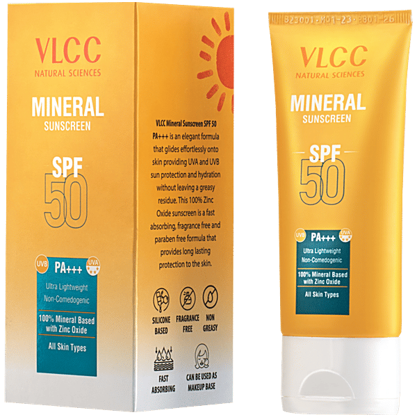 Buy VLCC Mineral Sunscreen SPF 50 PA+++ Ultra Lightweight Non-Comedogenic Online at Best Price ...