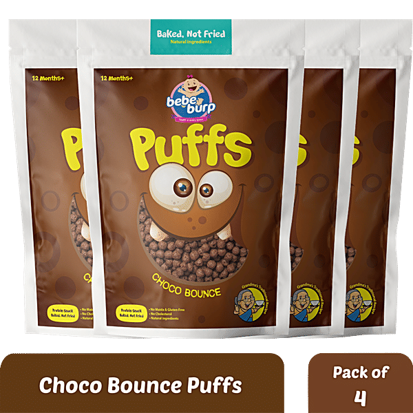 Buy bebe burp Choco Bounce Puffs - Protein Snack, Baked, No Maida ...