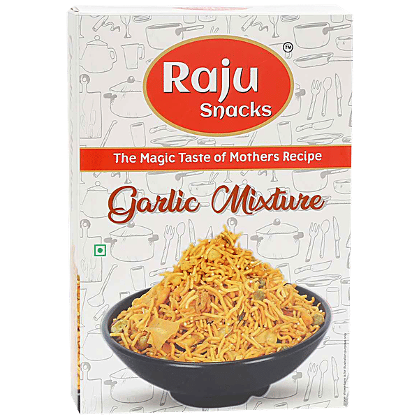 Buy Raju Snacks Garlic Mixture - Mix Of Spice & Flavours, Delectable ...