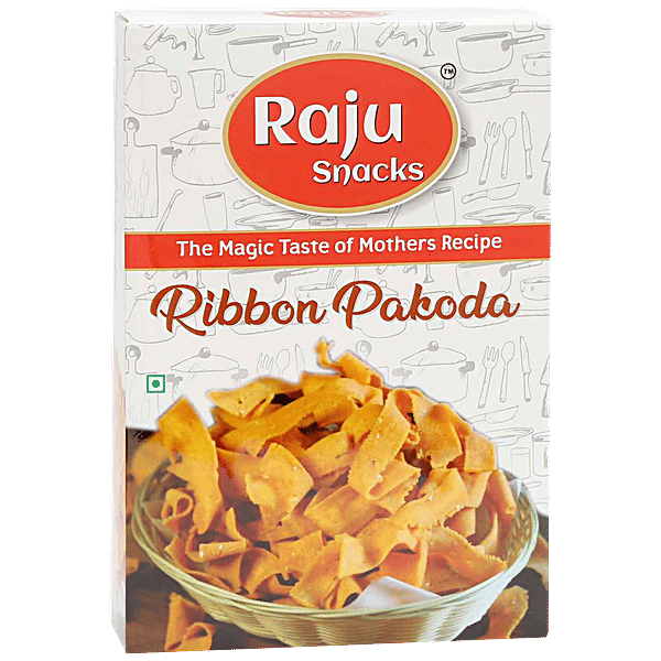 Buy Raju Snacks Ribbon Pakoda - Crispy, Spicy, Deletable Flavour Online ...