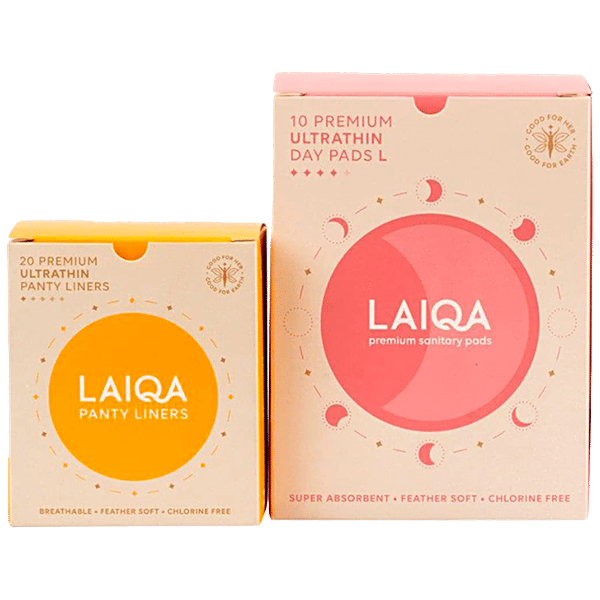 Buy LAIQA Ultra-Soft Day & Night Sanitary Pads - Comfy Pack, Made With ...