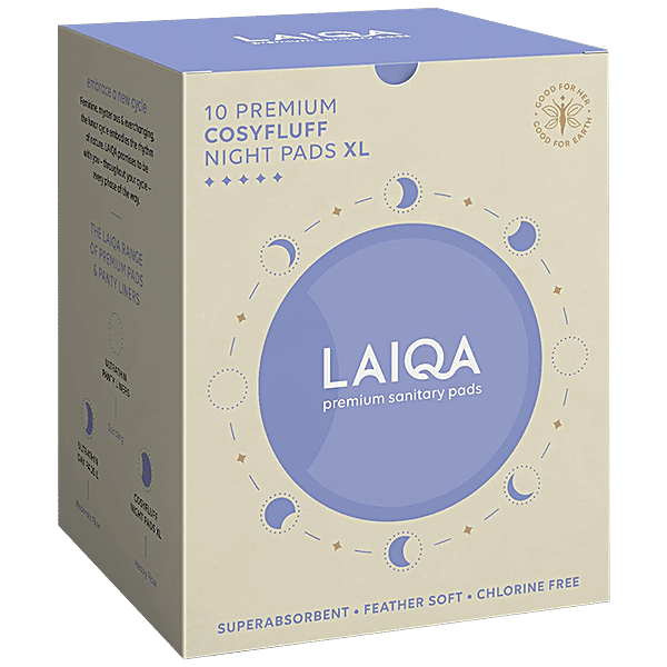 Buy Laiqa Ultra-Soft Heavy Flow Night Sanitary Pads For Women - XL ...