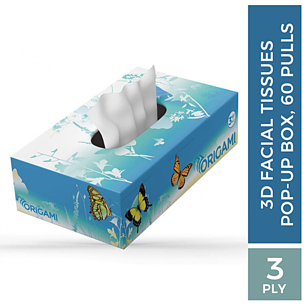 Buy Origami Facial Tissues Box - 3 Ply, With 3D Design Online at Best ...