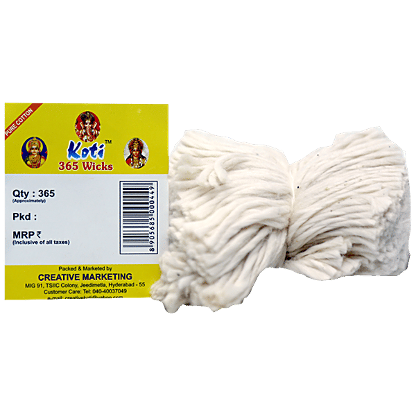 Buy Koti Pooja Wicks - Pure Cotton, Long Diya Batti, For Spiritual ...