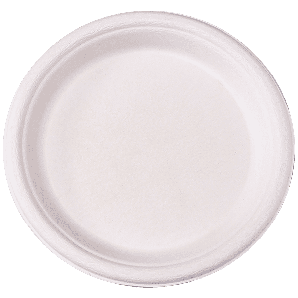 Buy Ekopak Disposable Plates - Round, Plain, 25 cm, 100% Biodegradable ...