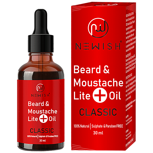 Buy Newish Beard & Mostache Lite Oil - Classic, For Men, Manageable ...