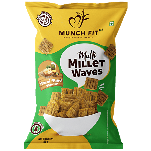 Buy Munch Fit Multi Millet Waves - Pani Puri Flavour, Rich In Fiber ...